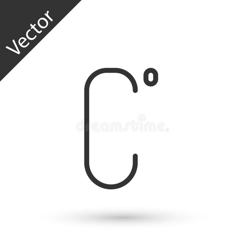 Grey Line Celsius Icon Isolated on White Background. Vector ...
