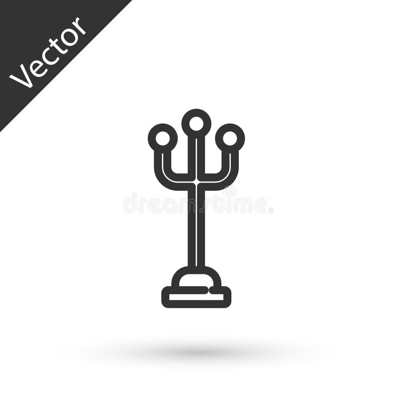 Grey Line Coat Stand Icon Isolated on White Background. Vector Stock ...