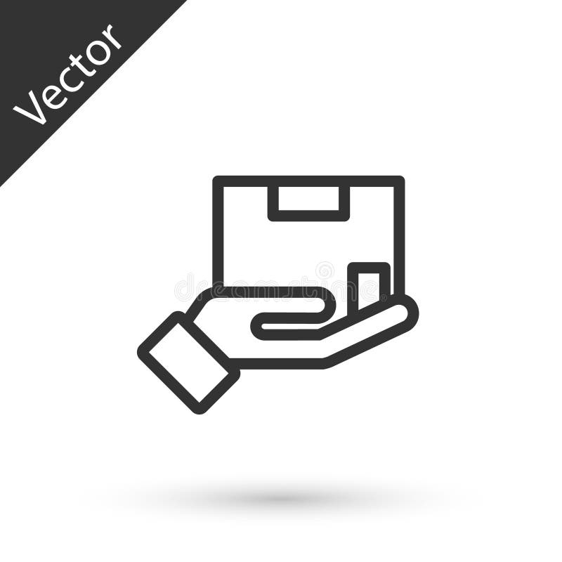 Grey Line Delivery Insurance Icon Isolated on White Background. Insured ...