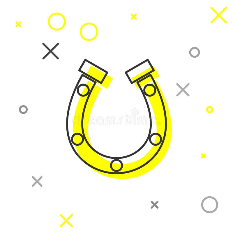 Grey Line Horseshoe Icon Isolated on White Background. Vector Stock ... Grey Line Horseshoe Icon Isolated on White Background. Vector Stock ...