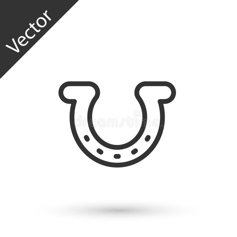 Grey Line Horseshoe Icon Isolated on White Background. Vector Stock ... Grey Line Horseshoe Icon Isolated on White Background. Vector Stock ...