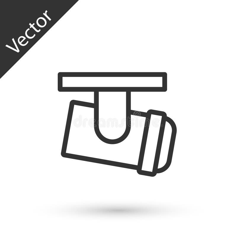Grey Line Led Track Lights and Lamps with Spotlights Icon Isolated on ...