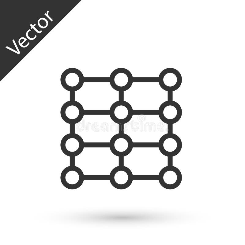 Grey Line Neural Network Icon Isolated on White Background. Artificial ...
