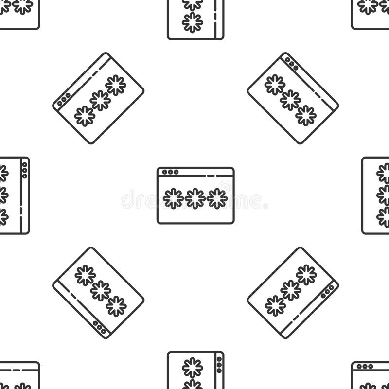 Grey Line Password Protection and Safety Access Icon Isolated Seamless ...