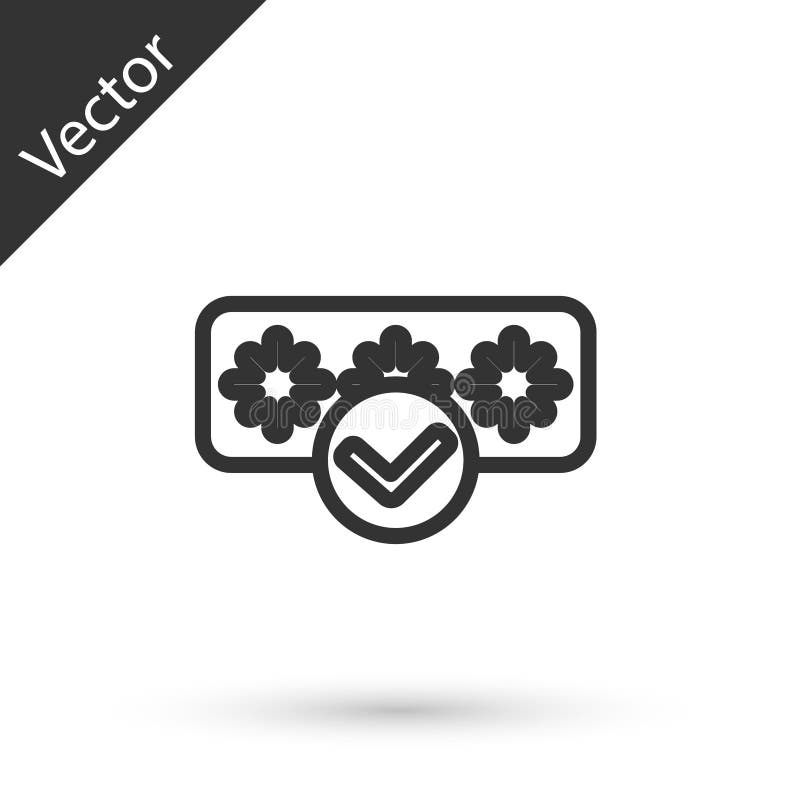 Grey Line Password Protection and Safety Access Icon Isolated on White ...