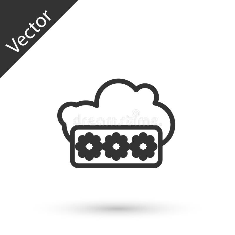 Grey Line Password Protection and Safety Access Icon Isolated on White ...