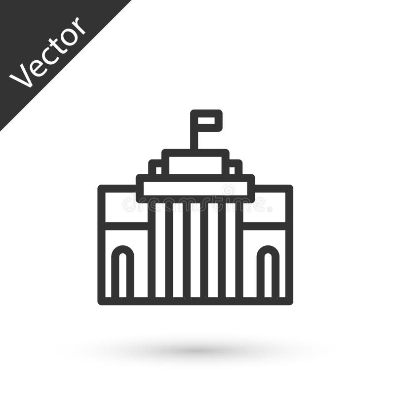 Grey Line Prado Museum Icon Isolated on White Background. Madrid, Spain ...