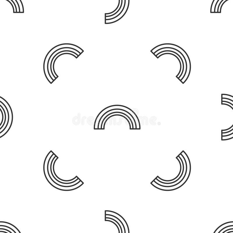 Grey Line Rainbow Icon Isolated Seamless Pattern on White Background ...