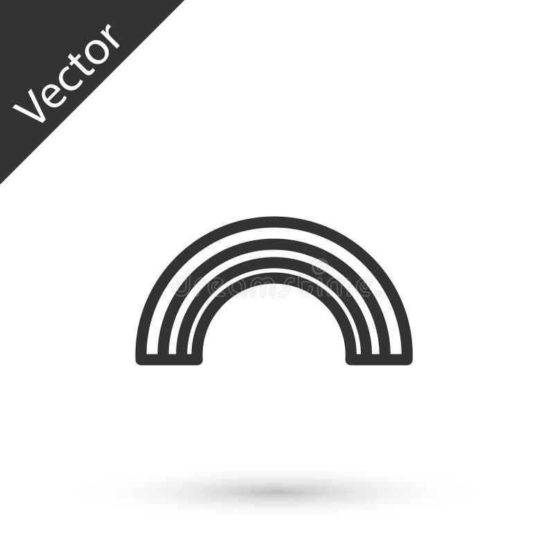 Grey Line Rainbow Icon Isolated on White Background. Vector ...