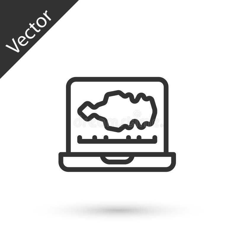 Grey Line Sound or Audio Recorder or Editor Software on Laptop Icon ...