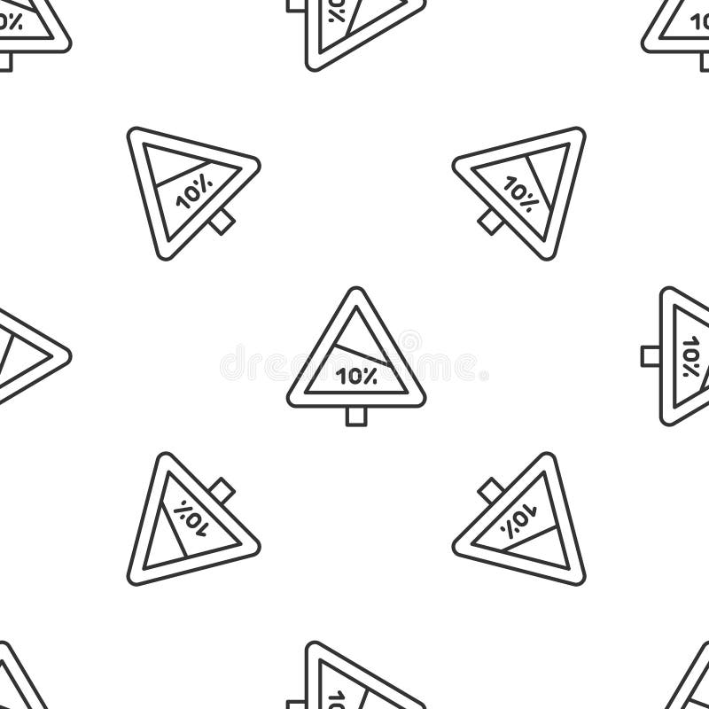 Grey Line Steep Ascent and Steep Descent Warning Road Icon Isolated ...