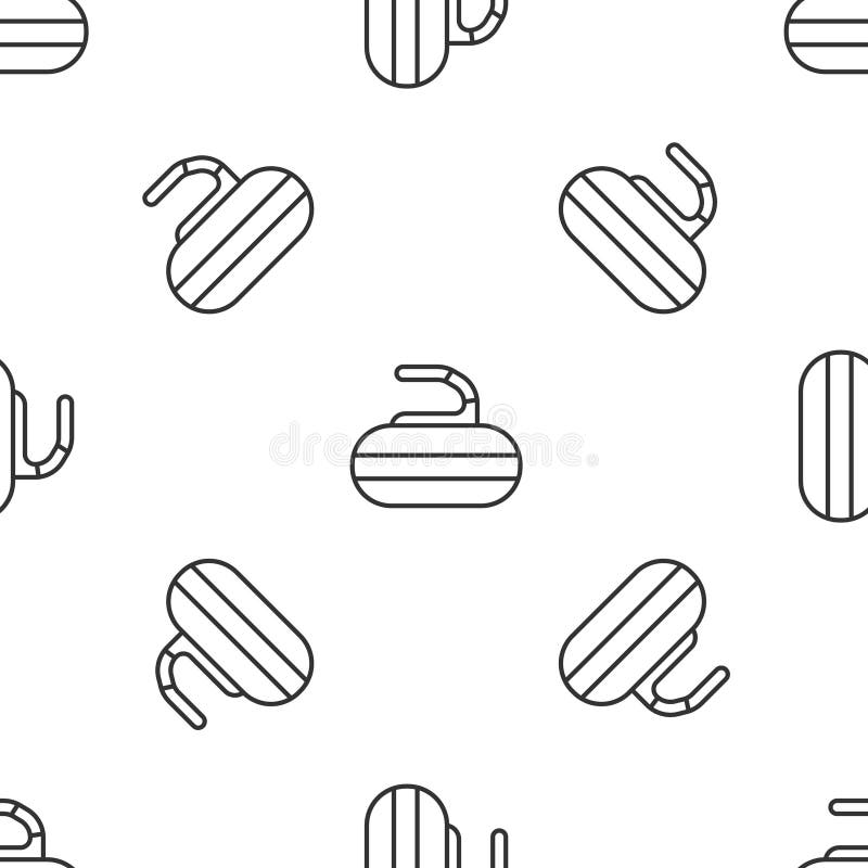 Grey Line Stone for Curling Sport Game Icon Isolated Seamless Pattern ...