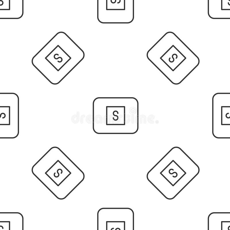 Grey Line Stop Media Button Icon Isolated Seamless Pattern on White ...