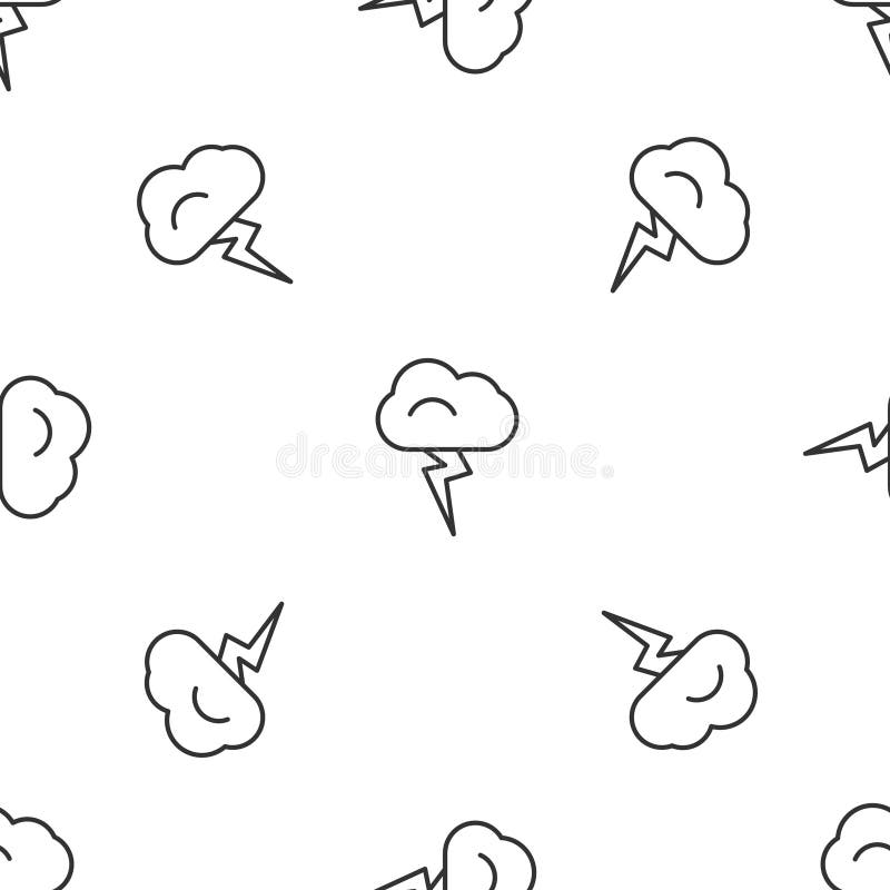 Grey Line Storm Icon Isolated Seamless Pattern on White Background ...