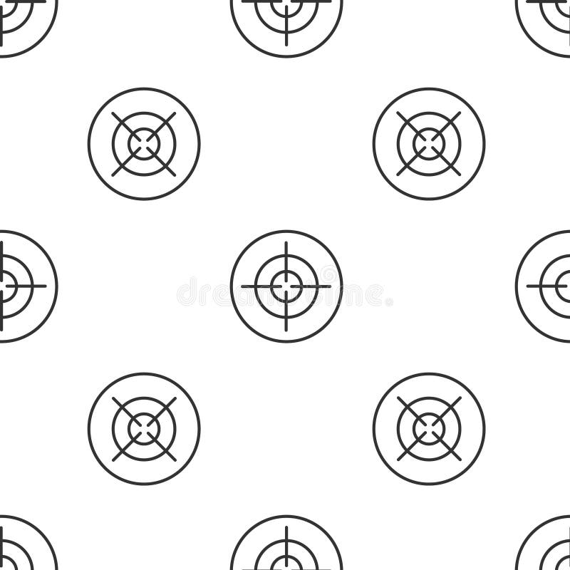 Grey Line Target Sport Icon Isolated Seamless Pattern on White ...