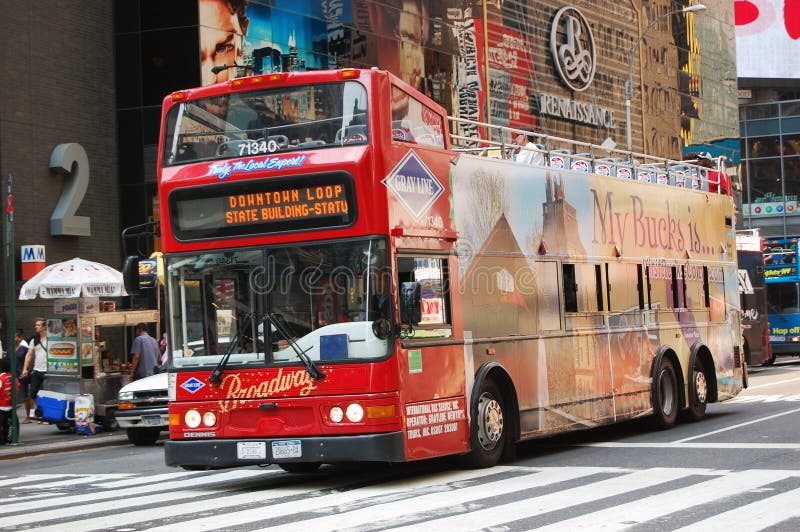 Grey Line Tour Bus at Times Square in NYC Editorial Image - Image of ...