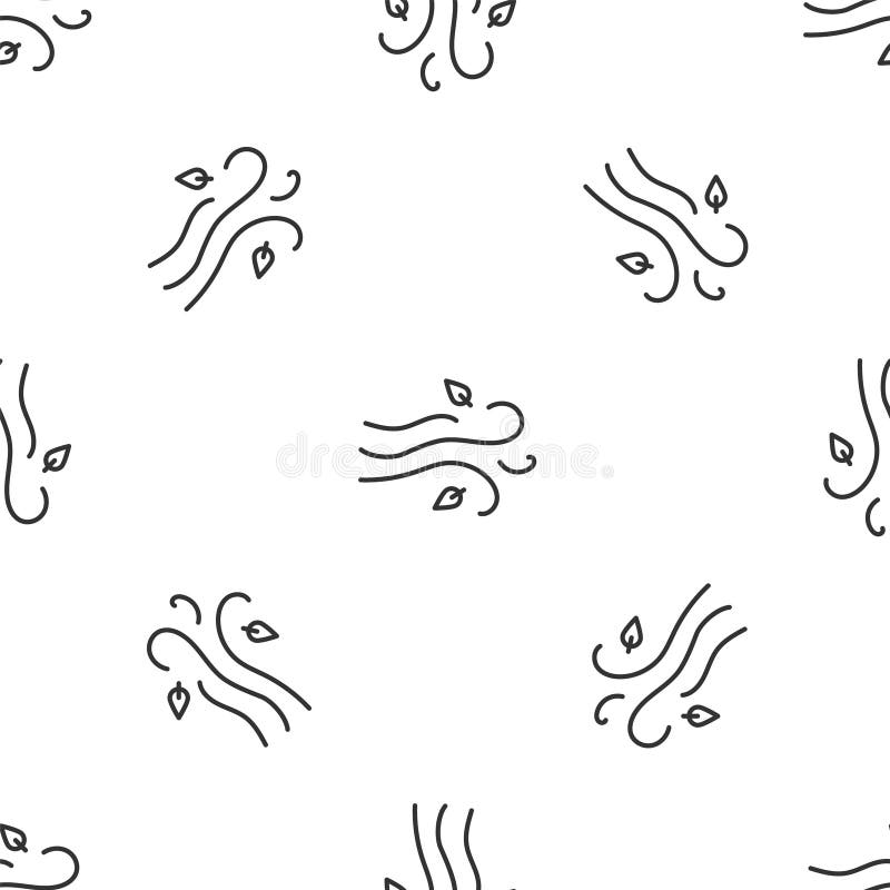 Grey Line Wind Icon Isolated Seamless Pattern on White Background ...