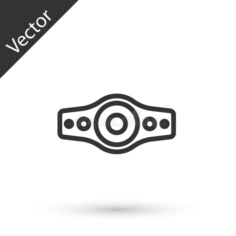 Grey Line Wrestling Championship Belt Icon Isolated on White Background ...