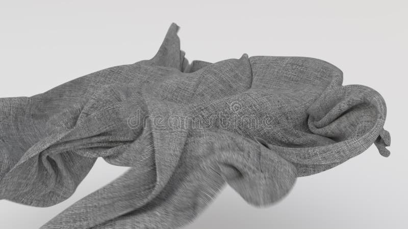 Grey Linen Fabric Fluttering in the Wind. Stock Footage - Video of ...