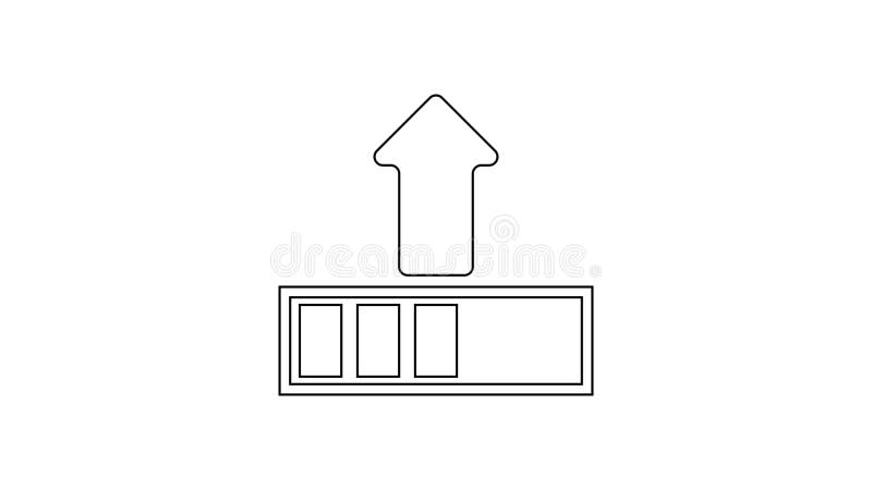 Grey Loading Line Icon on White Background. Download in Progress ...