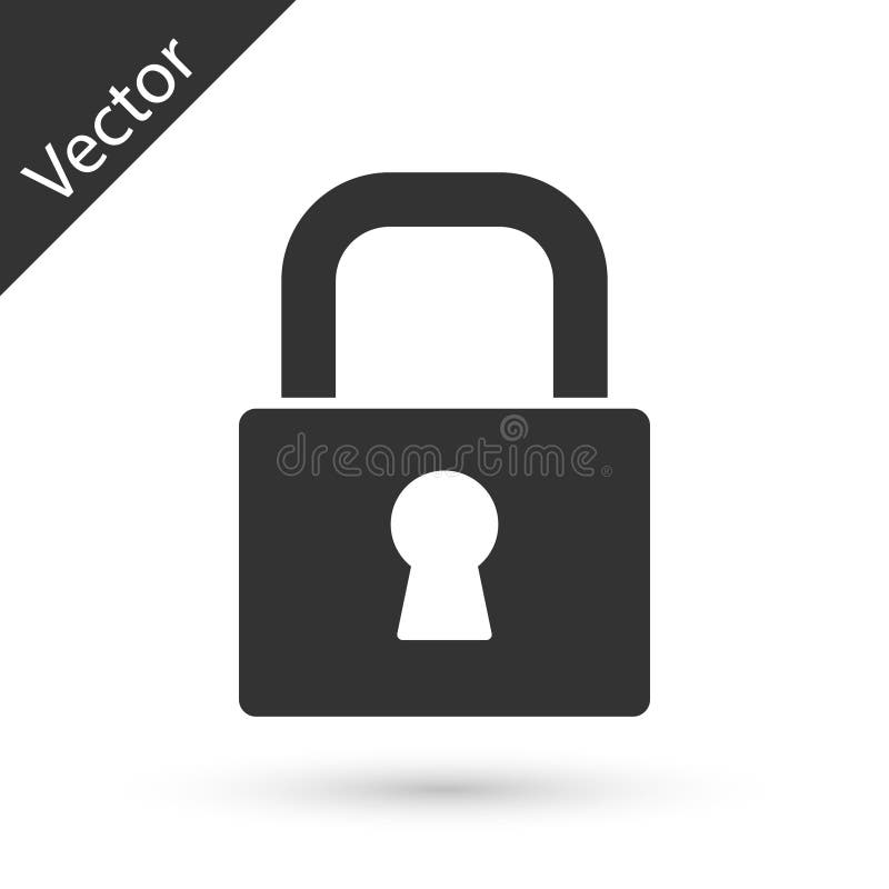 Grey Lock Icon Isolated on White Background. Padlock Sign. Security ...