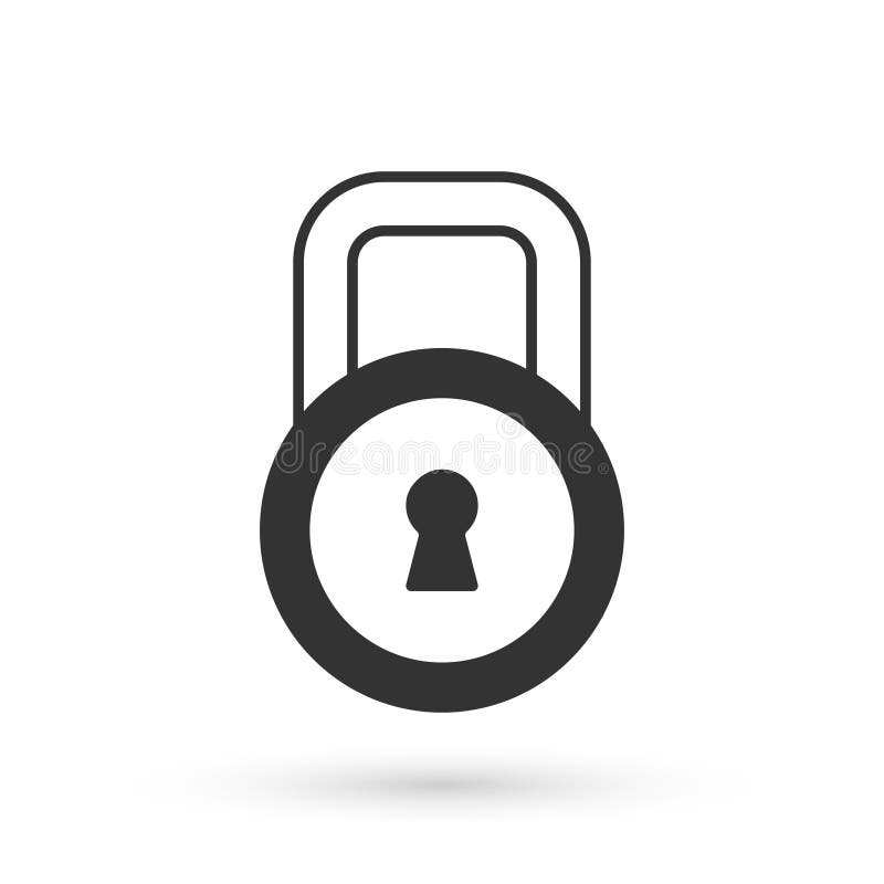Grey Lock Icon Isolated on White Background. Padlock Sign. Security ...