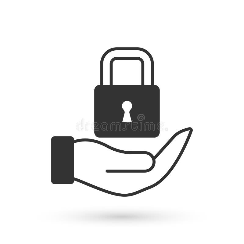 Grey Lock Icon Isolated on White Background. Padlock Sign. Security ...