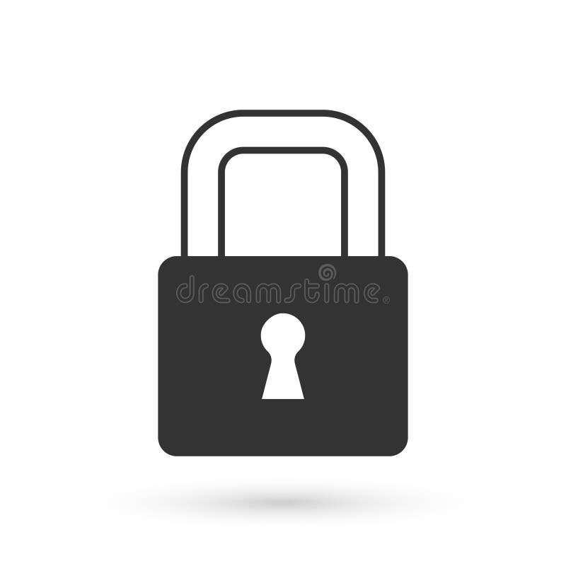Grey Lock Icon Isolated on White Background. Padlock Sign. Security ...