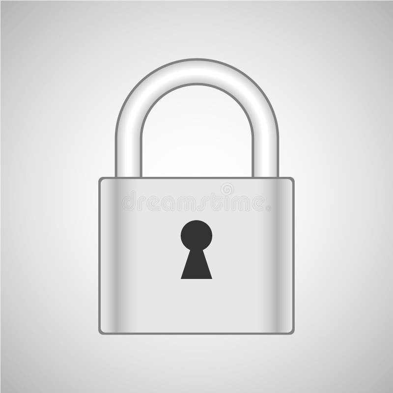 Grey Lock with one wells stock illustration. Illustration of password ...