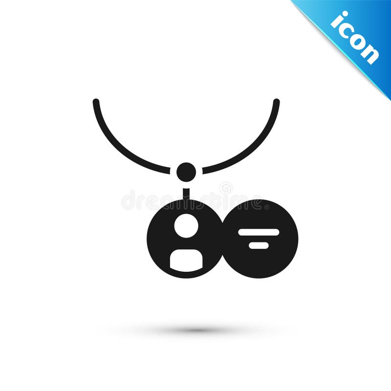 Grey Locket on Necklace Icon Isolated on White Background. Vector Stock ...