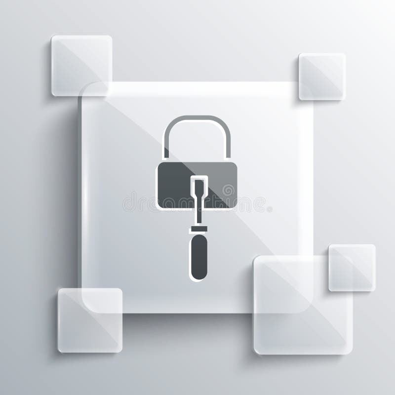 Grey Lockpicks or Lock Picks for Lock Picking Icon Isolated on Grey ...