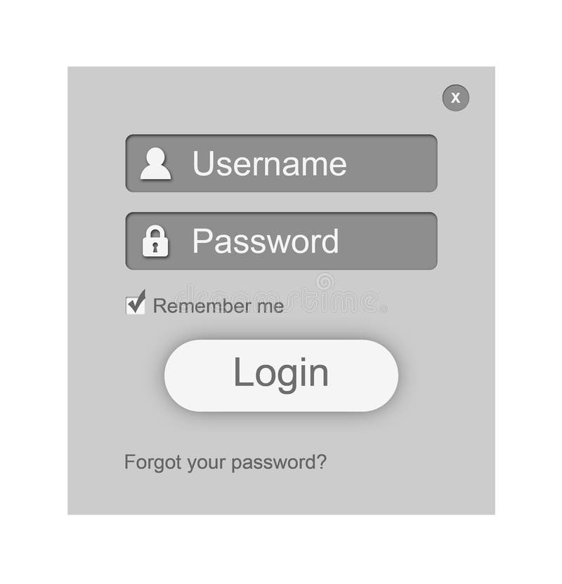 Login Form stock vector. Illustration of element, square - 30680837