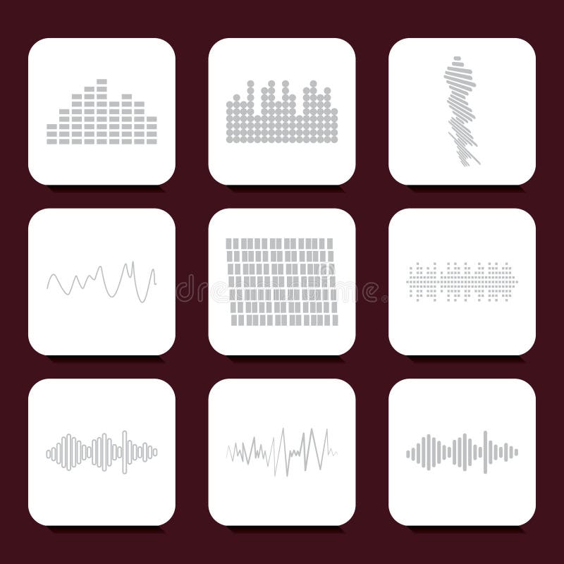 Grey Logo Equalizer. Pulse Music Player Elements. Audio Wave Logo ...