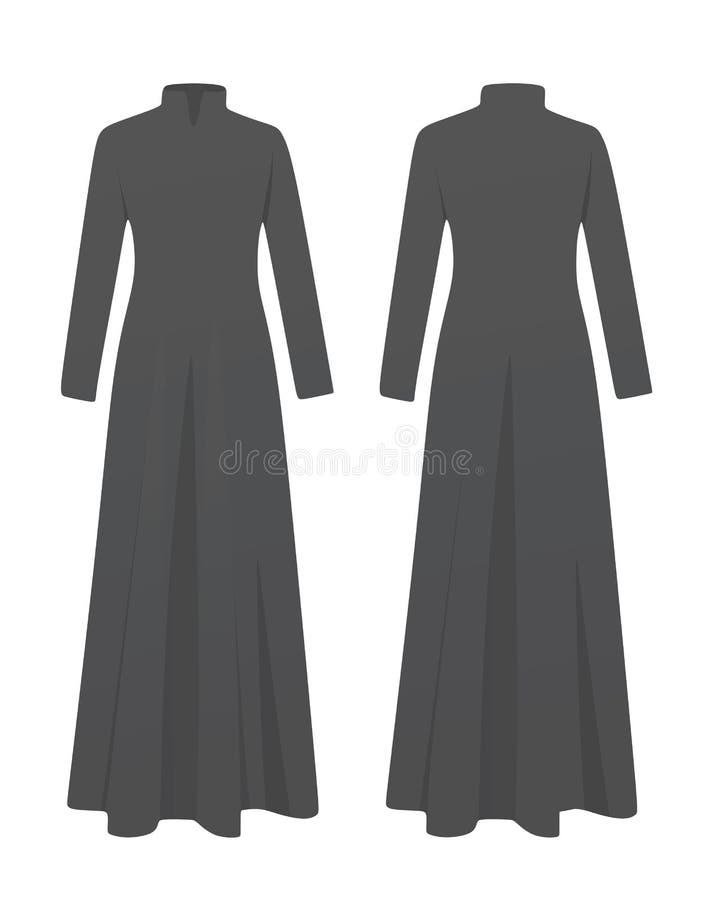 Grey long dress stock vector. Illustration of female - 176105083