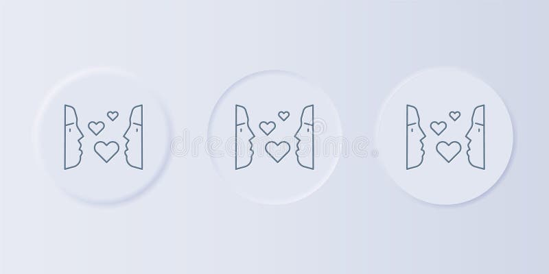 Grey Love at First Sight Icon Isolated on Grey Background. Set Icons in ...