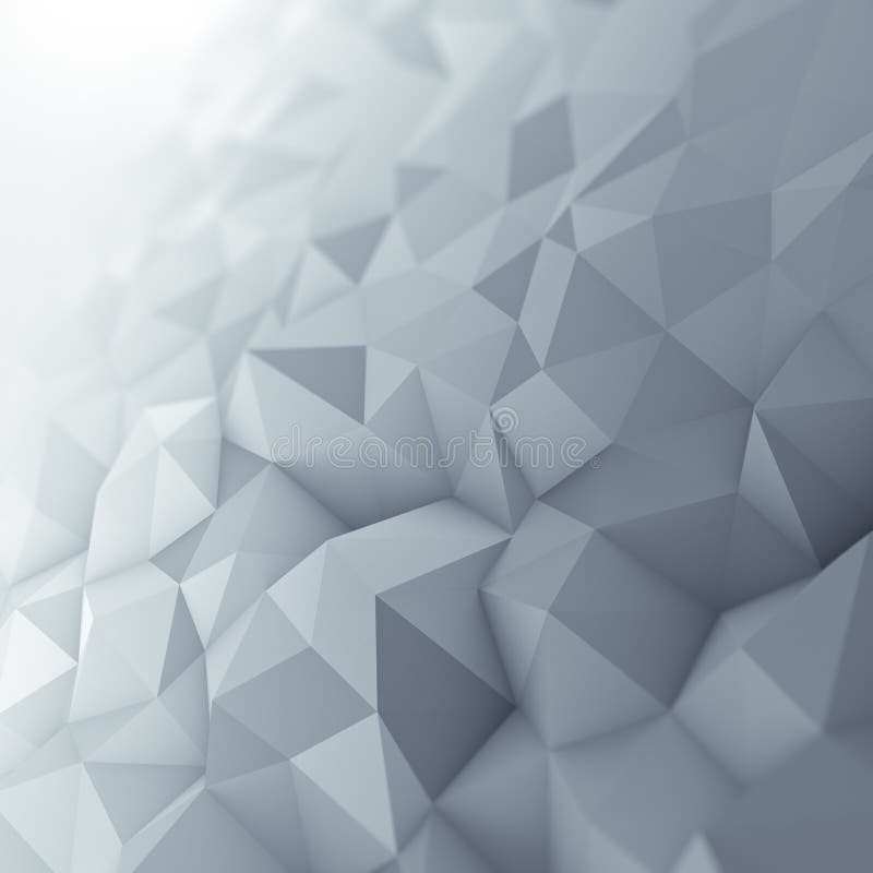 Grey Low Poly Geometric Surface Abstract 3D Rendering Stock ...