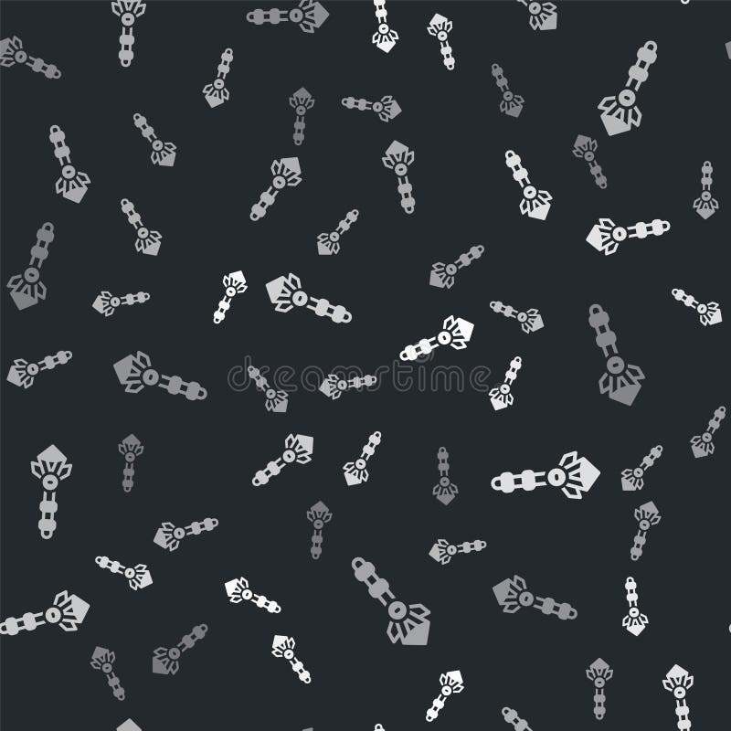 Grey Magic Wand Icon Isolated Seamless Pattern on Black Background ...