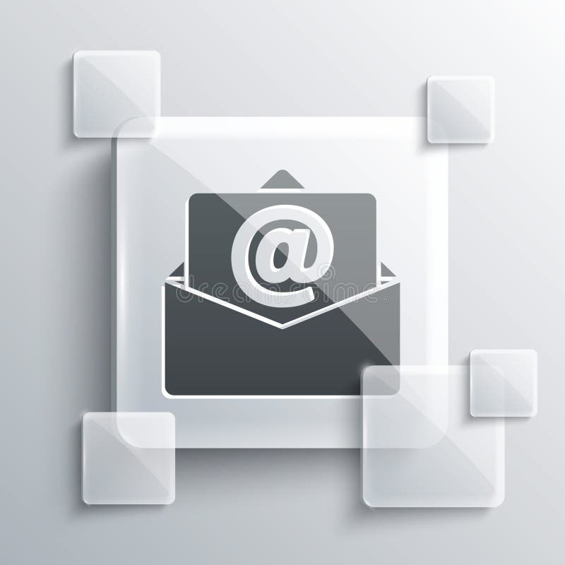 Grey Mail and E-mail Icon Isolated on Grey Background. Envelope Symbol ...