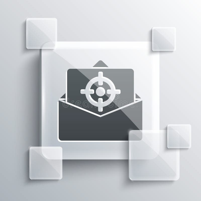 Grey Mail and E-mail Icon Isolated on Grey Background. Envelope Symbol ...