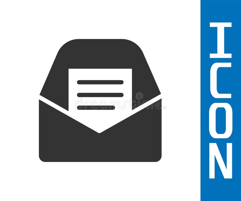 Grey Mail and E-mail Icon Isolated on White Background. Envelope Symbol ...