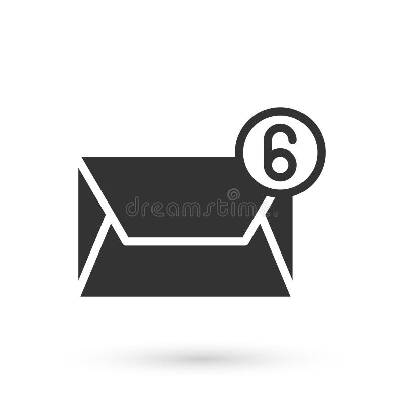 Grey Mail and E-mail Icon Isolated on White Background. Envelope Symbol ...