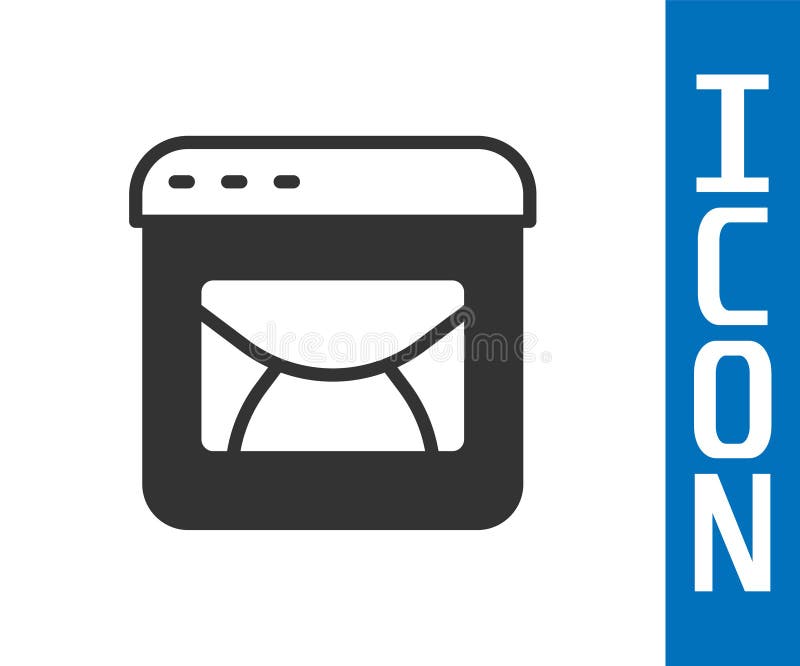 Grey Mail and E-mail Icon Isolated on White Background. Envelope Symbol ...