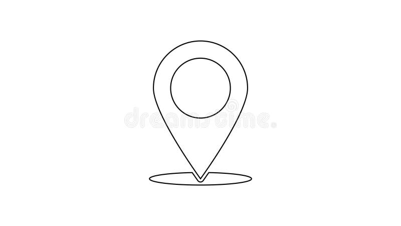 Location Sign - Map Pointer White Pin Mark Sign Bouncing on Green ...
