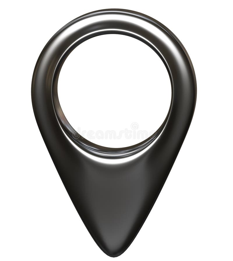 Grey Map Pointer 3d Pin. Location Symbol Isolated on White Background ...
