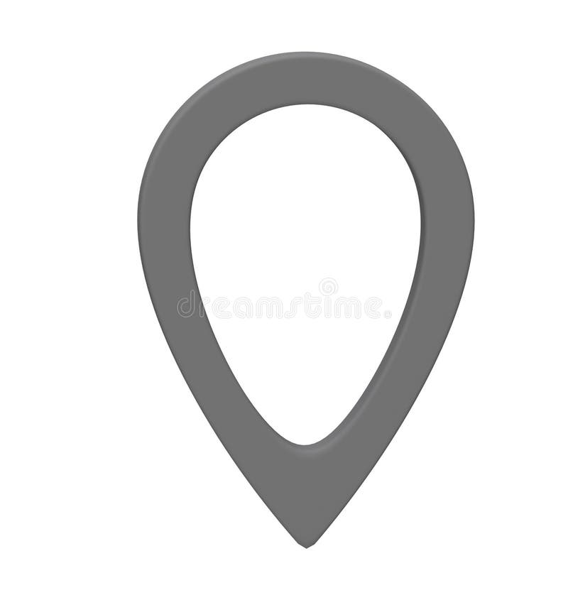 Grey Map Pointer 3d Pin. Location Symbol Isolated on White Background ...