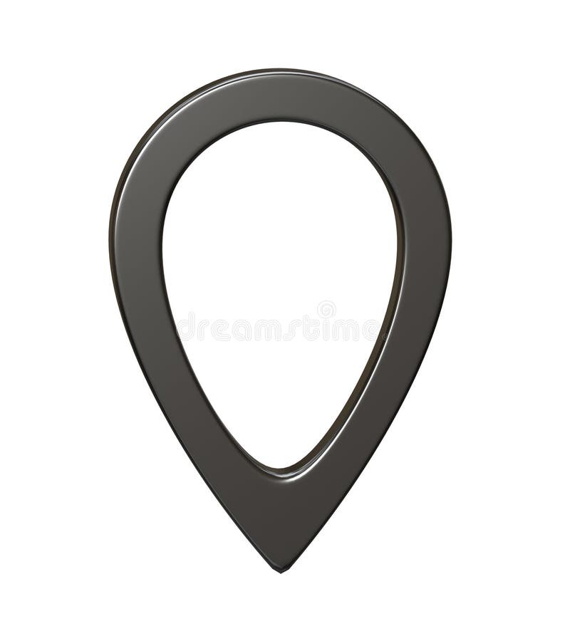 Grey Map Pointer 3d Pin. Location Symbol Isolated on White Background ...
