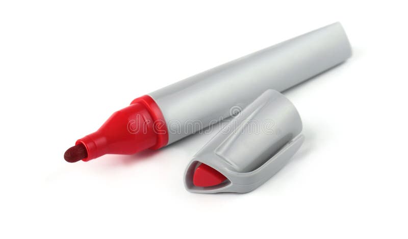 Grey Marker on Beige Background, Top View. Space for Text Stock Image ...