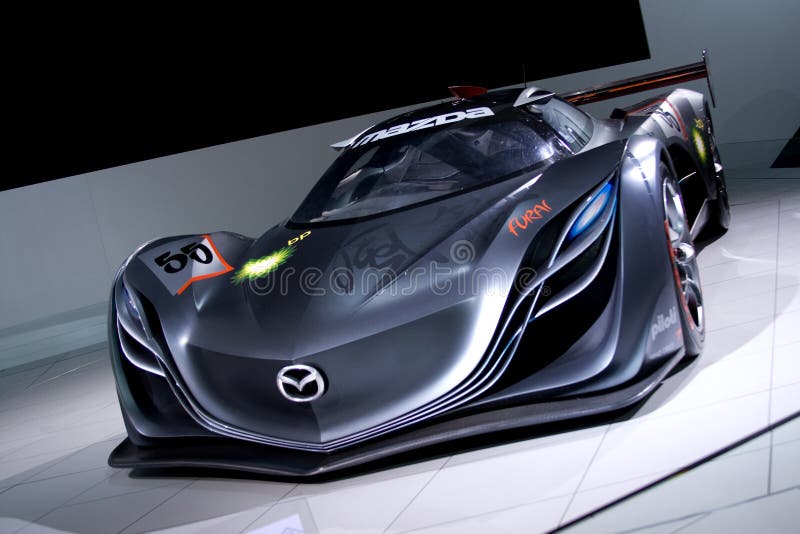 Grey Mazda Furai Concept Car Editorial Stock Image - Image of motor ...