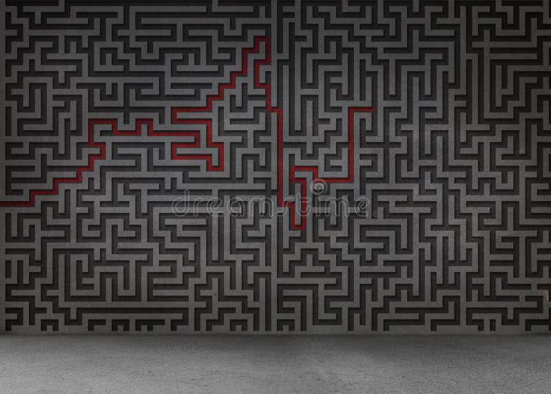 Grey maze stock illustration. Illustration of solving - 37390834