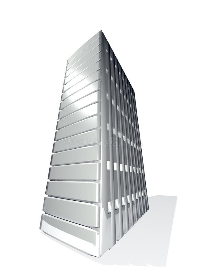 Grey metal 3D server tower stock illustration. Illustration of computer ...